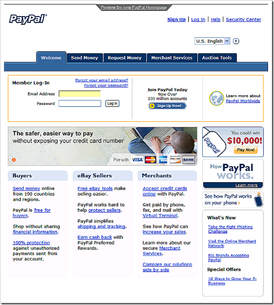 PayPal Unveils New Homepage (beta) - Finovate